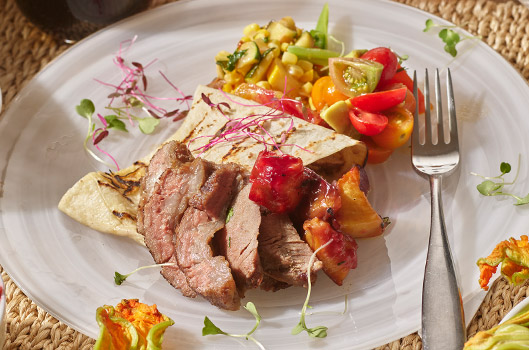 Grilled Ibérico Pork Flank Steaks with Stone Fruit | Citarella