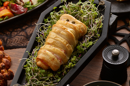 Halloween Baked Salmon Recipe with Puff Pastry and Tapenade
